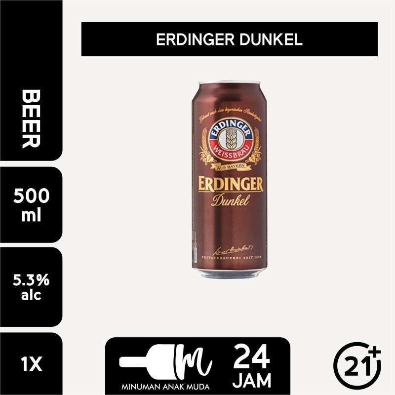Jual Bir Beer Erdinger Weissbrau Dunkel 500ml Kaleng ( Germany Dark ...