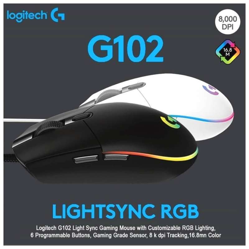 Jual Jual Logitech G102, G-102, G 102 Prodigy Gaming Mouse - Putih Lightsync di Seller ZETKA ...