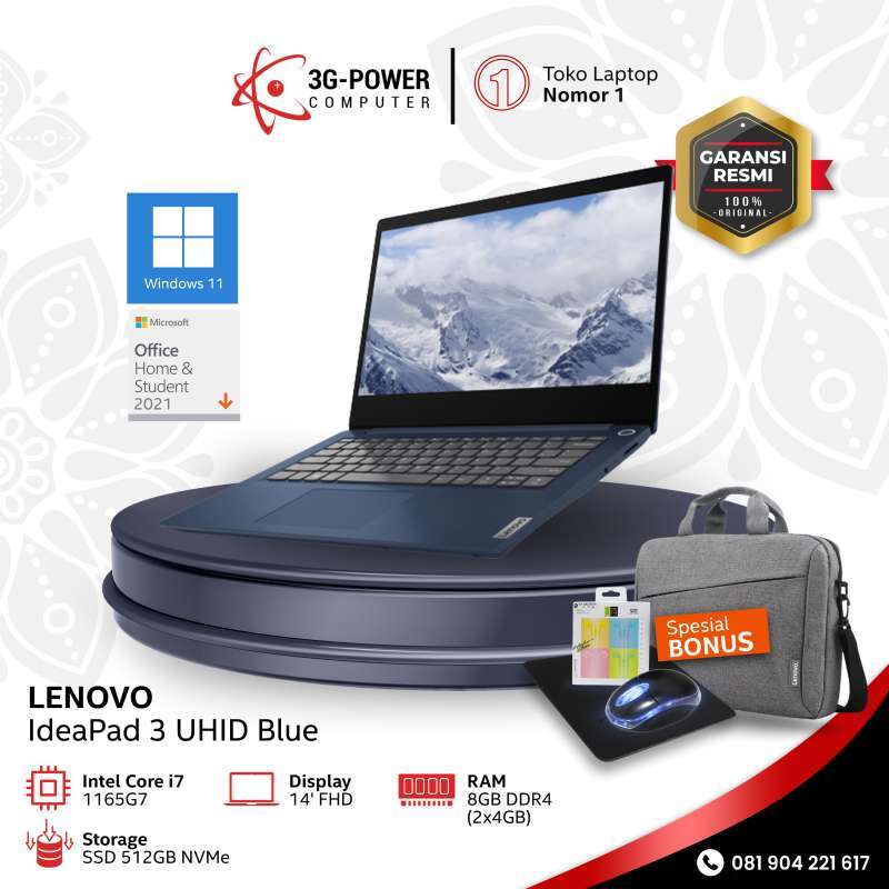 Jual Lenovo Ideapad 3 - UEID/ UGID/ UHID [Intel Core i7-1165G7/8GB ...