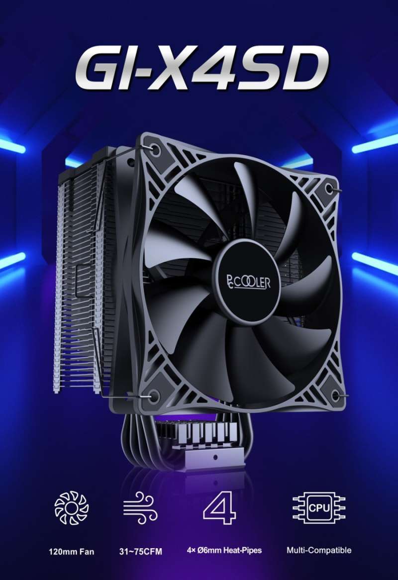 Jual PC COOLER GI-X4SD CPU COOLER BLACK EDITION DENGAN PERFORMANCE FAN ...