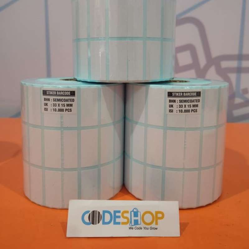 Jual KERTAS STICKER LABEL PRINTER BARCODE 33 X 15 MM - 3 LINE ...