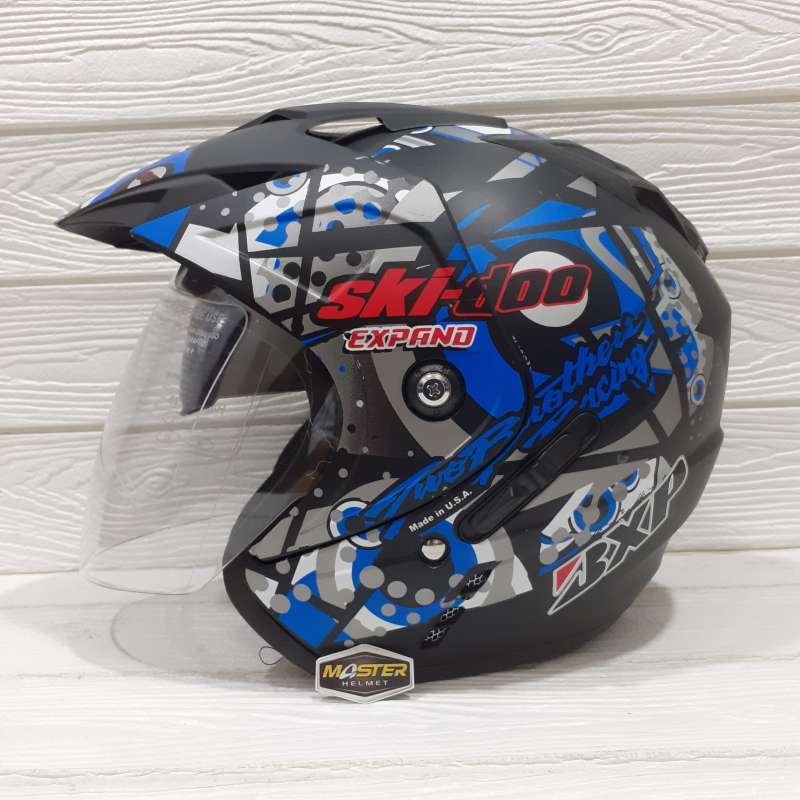 Promo Helm motor sni double visor (2 kaca) Skido Blue Doff BXP ORIGINAL ...