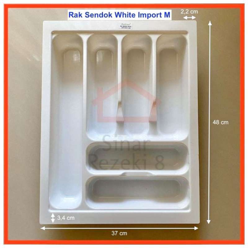 Jual Jual Rak Tempat Sendok Putih Import M 45 Garpu Pisau Sekat Laci ...