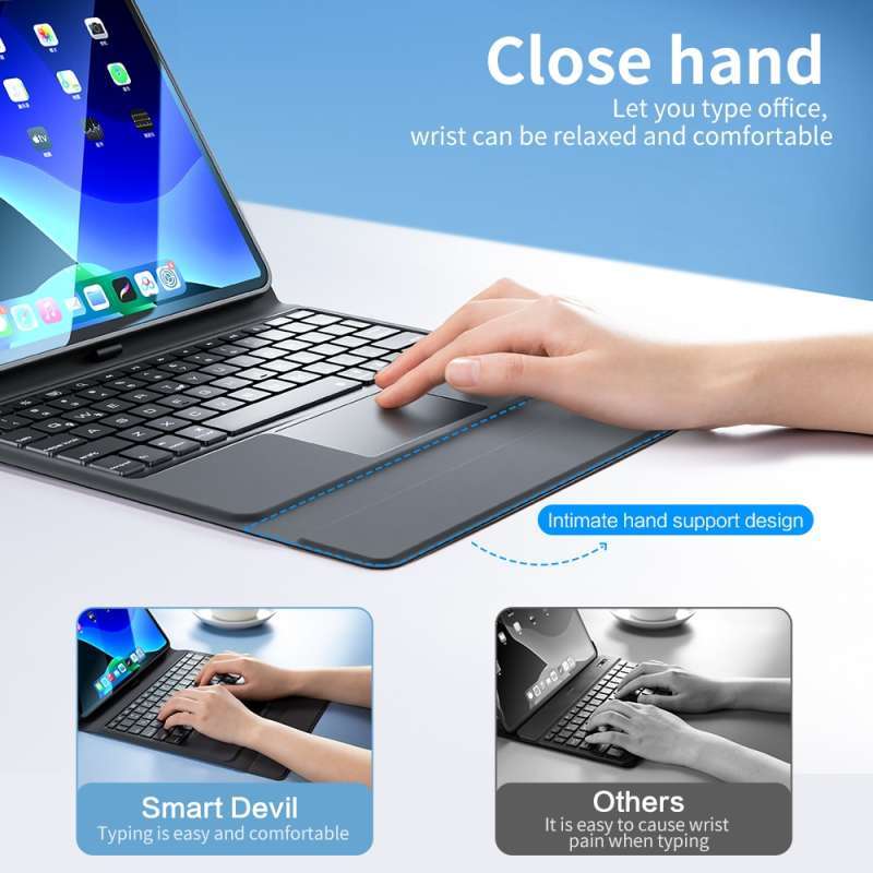 Promo Tripledi Case iPad Pro M1 11 Inch 2021 Gen 3rd Keyboard Touchpad ...