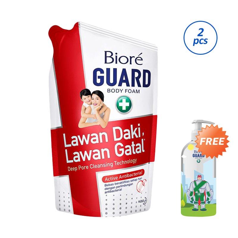 Jual Biore Guard Active Antibacterial Pouch Body Foam [450 mL/ Twin ...