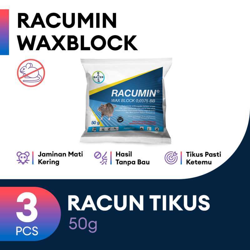 Promo Racumin Waxblock Racun Tikus [3 Pcs] Diskon 9% di Seller Envu ...