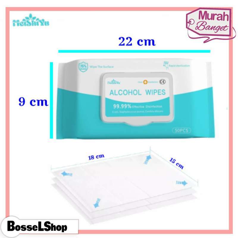 Jual Alcohol Wipes MEISHIYU 50 Sheet - Tisu Basah Alkohol 75% di Seller ...