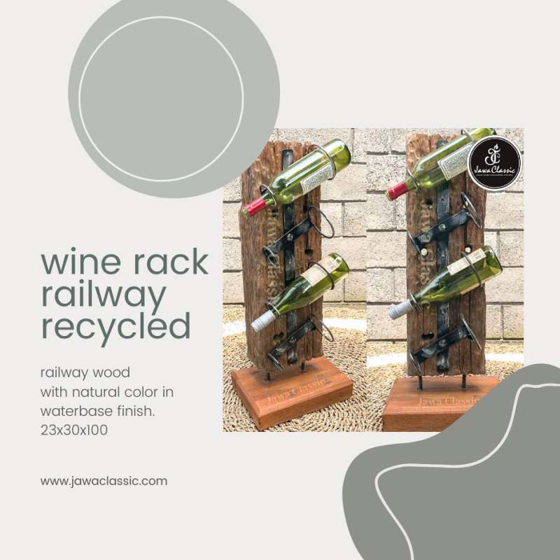 Jual Wine Rack Railway / Rak Botol Kayu Recycle Retro di Seller Jawa ...