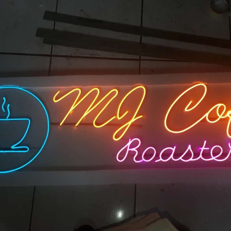 Jual LAMPU LED NEON TEXT TULISAN MJ COFFEE DST + LOGO di Seller ...