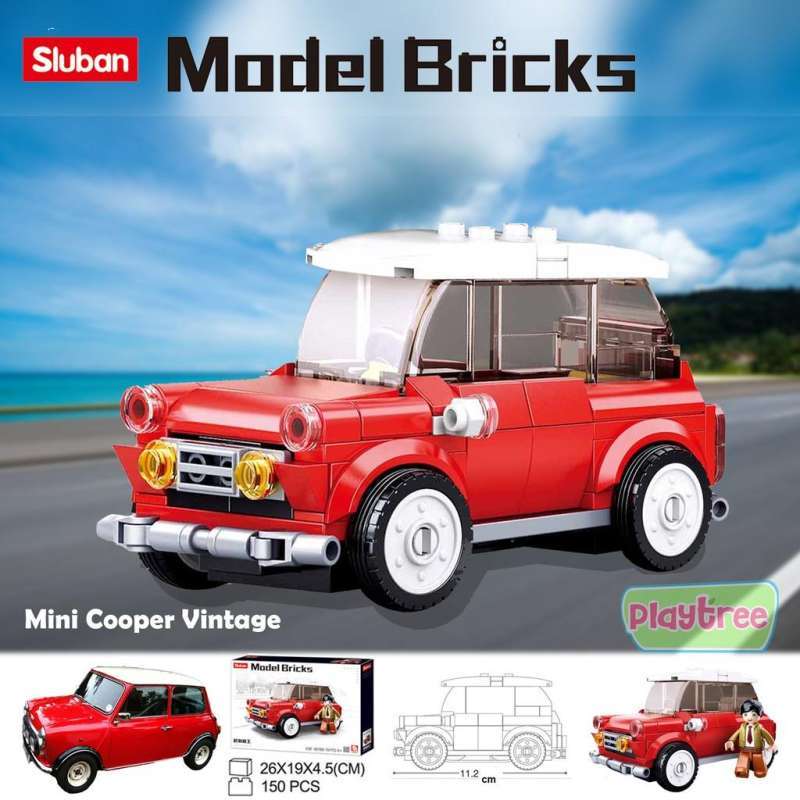 Jual Sluban Bricks Klasik Eropa Model Bricks Mini Cooper Vintage Car ...