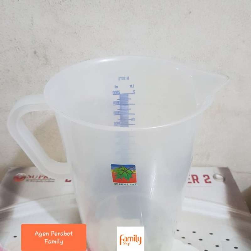 Jual GELAS UKUR / GELAS TAKARAN 2 LITER GREEN LEAF SANGAT TEBAL di ...
