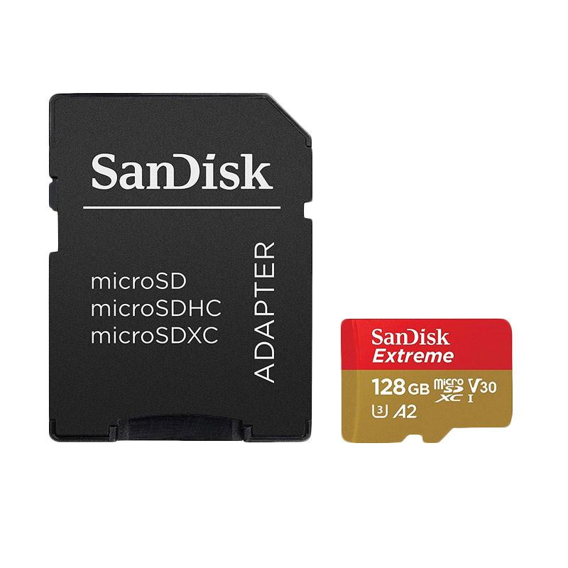 Promo Sandisk Extreme A2 MicroSD Card with Adapter [128 GB/ 160 Mbps ...