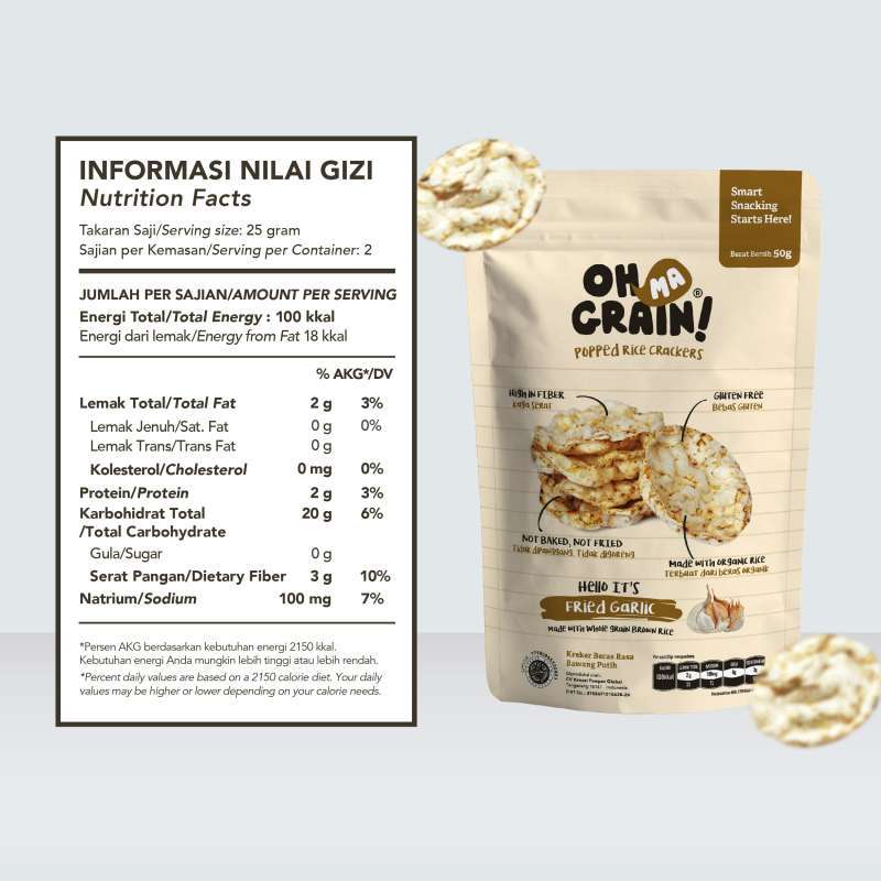 Jual Oh Ma Grain! Rice Crackers 50gr - Snack Beras Sehat Halal Organik ...