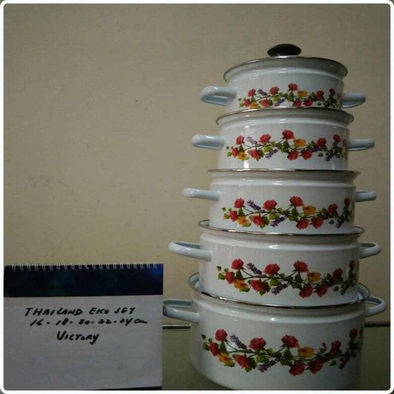 Promo Ideal Panci Enamel Thailand Set 16/24 Cm Kode 058 Diskon 15% di ...