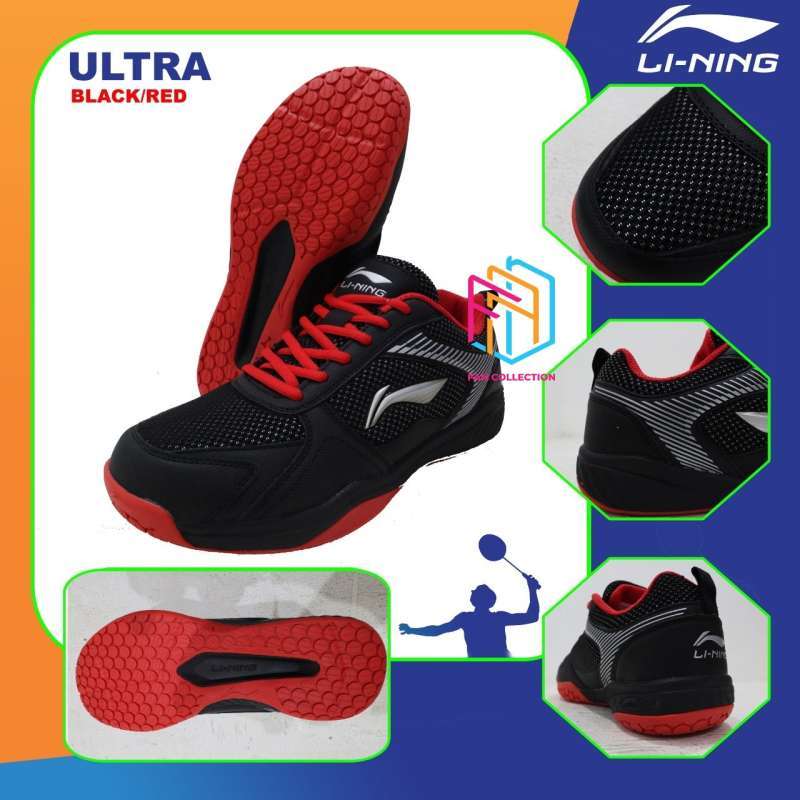 Jual LINING ULTRA / LI-NING ULTRA SEPATU BADMINTON ORIGINAL - BLACK RED ...