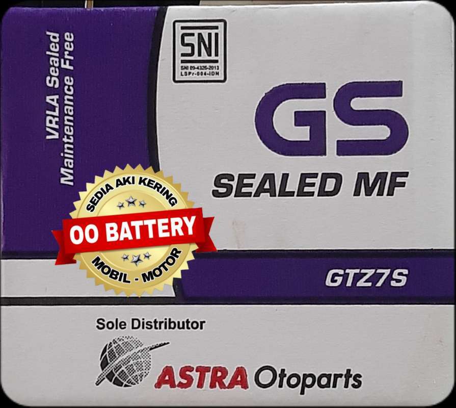 Jual Aki Kering Sepeda Motor ORIGINAL GS ASTRA GTZ7S 12Volt - 6Ah di ...