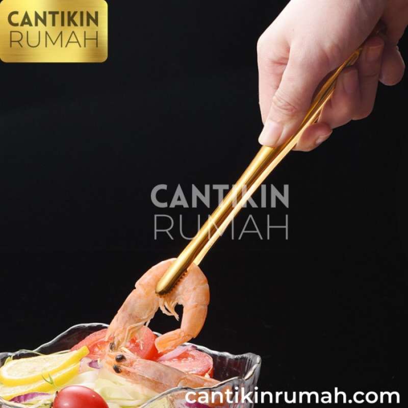 Jual Capitan Daging Korean Bbq Stainless 304 Emas Panjang Gold Food ...