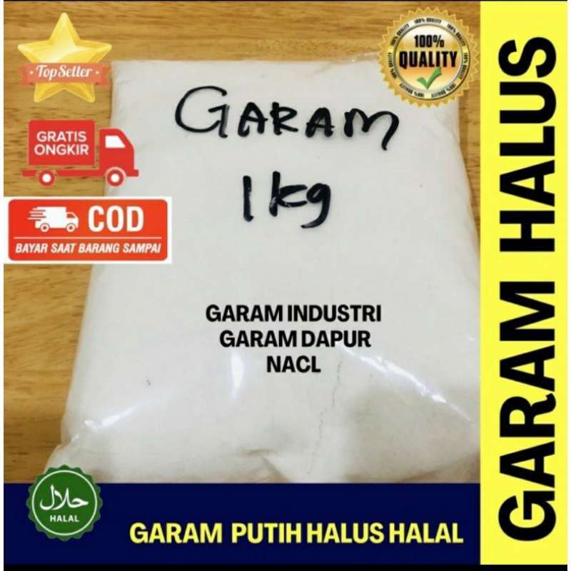 Jual Garam Industri HALAL 1kg / Garam Dapur / NaCl / Natrium Klorida ...