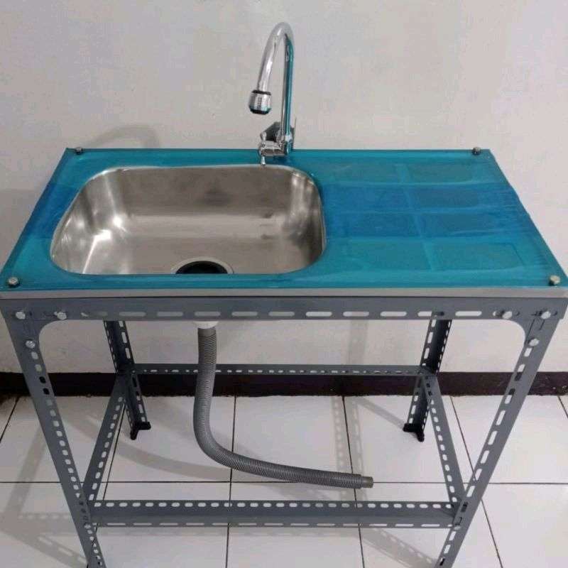 Jual Wastafel Portable Cuci Piring Kitchen Sink Stainless 75cm lengkap ...