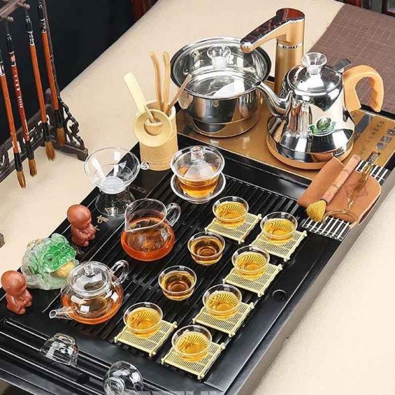 Jual CHINESE TEAPOT TRAY SET C17 ELECTRIK KUNGFU TRAY POT TEA SET MEJA ...