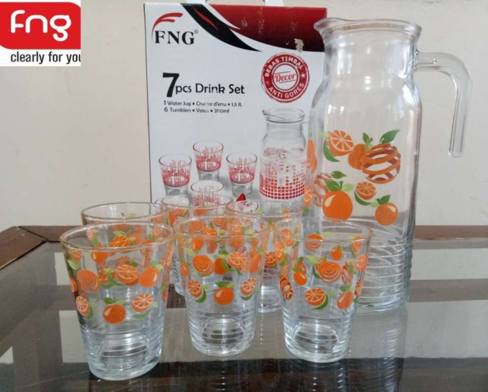 Jual Pitcher Set Dan Gelas/pitcher Kaca/firna Glass/pitcher Minuman ...