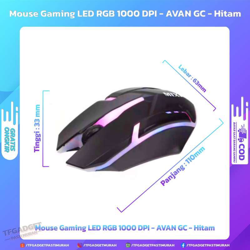 Jual Mouse Gaming / Mouse Gaming LED/ Mouse avan murah di Seller ...