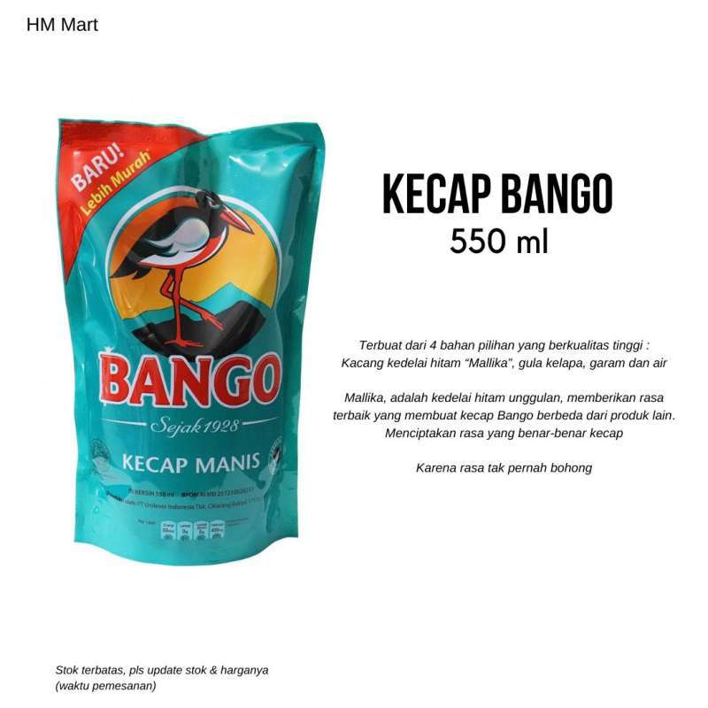 Jual KECAP BANGO 550ml (Refill) di Seller HM Berkat - Babatan, Kota ...