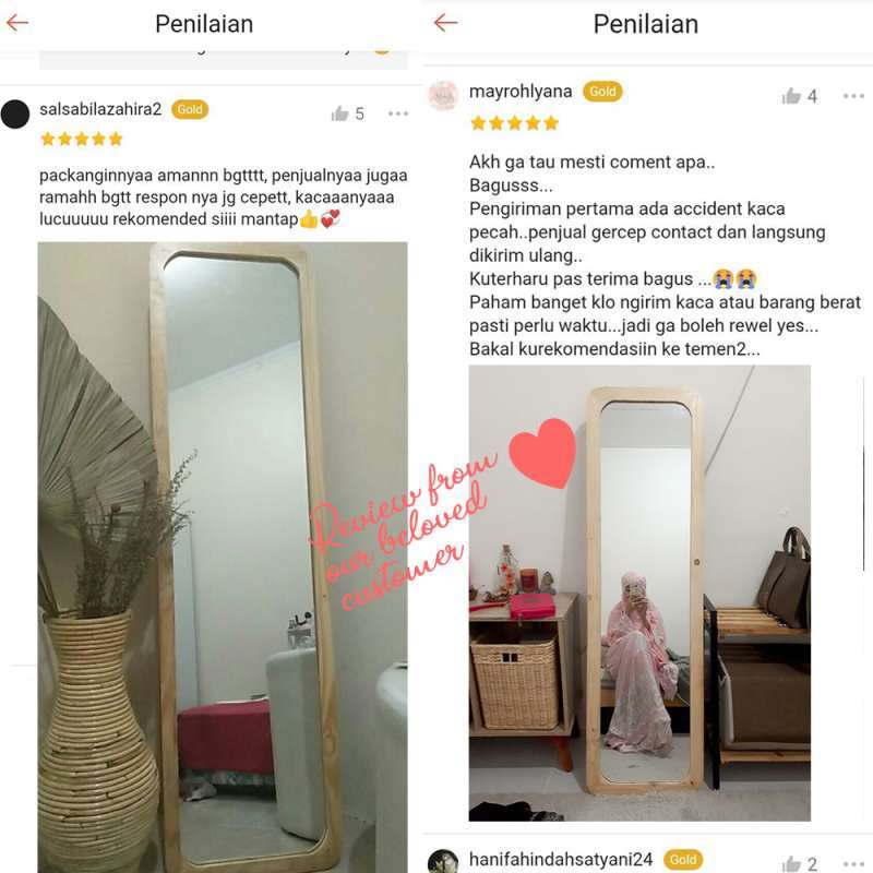 Jual Terlaris! Standing Mirror Cermin Berdiri Kayu Jati Belanda ...