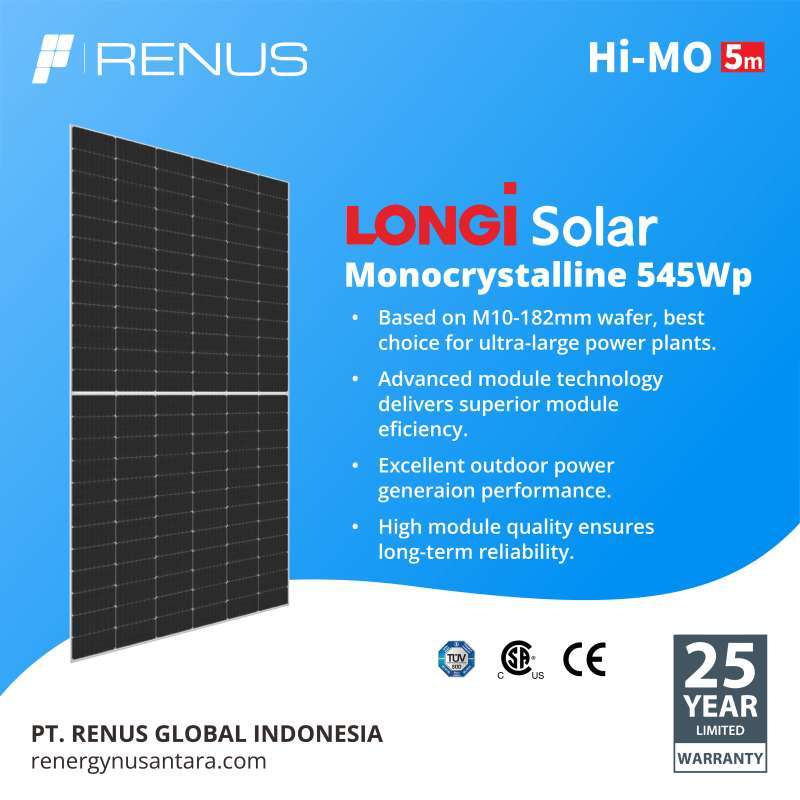 Jual LONGi 545 Wp Mono PERC Halfcut Solar Module / Panel Surya di ...