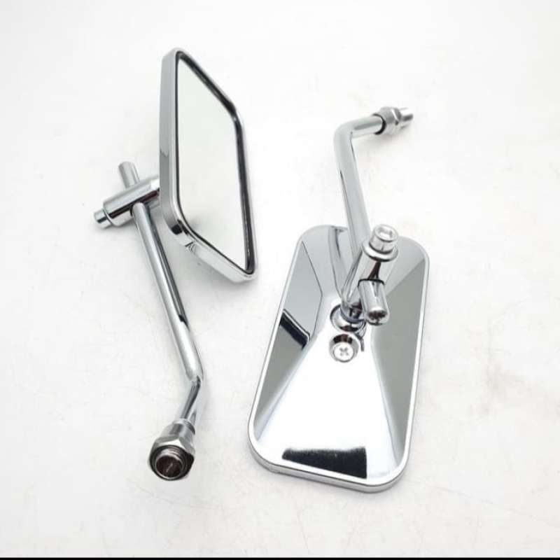 Jual Spion Retro Kotak Crome Hitam Kaca Bening Sepion Klasik Classic ...