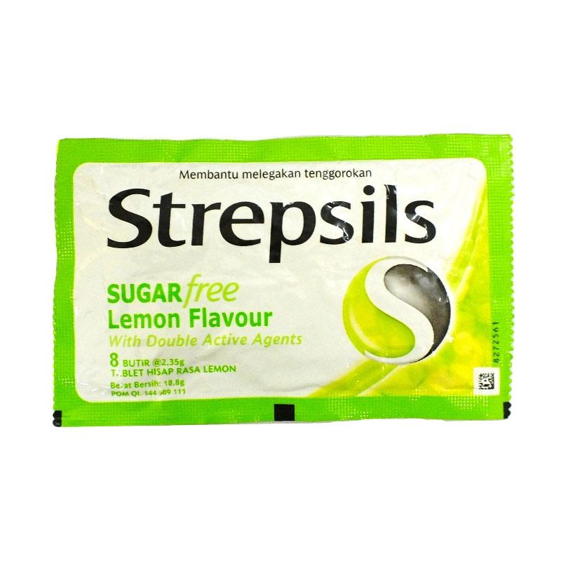 Jual Strepsils Lemon Flavour Sugar Free Permen [8 x 2.35 g/ Sachet] di ...