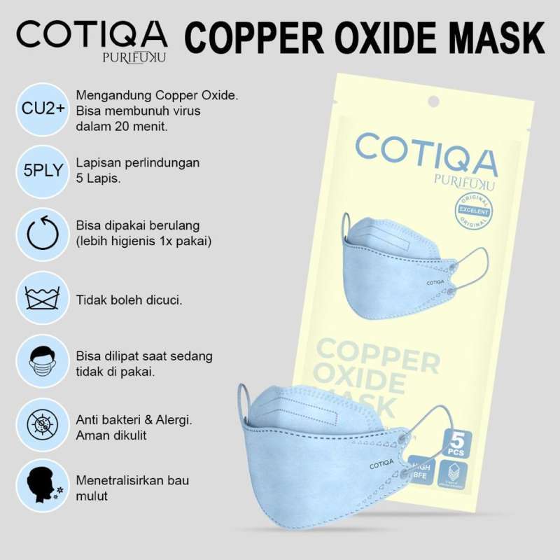 Jual Masker Medis Kf94 Cotiqa Copper Oxide Original 5ply | Design By ...
