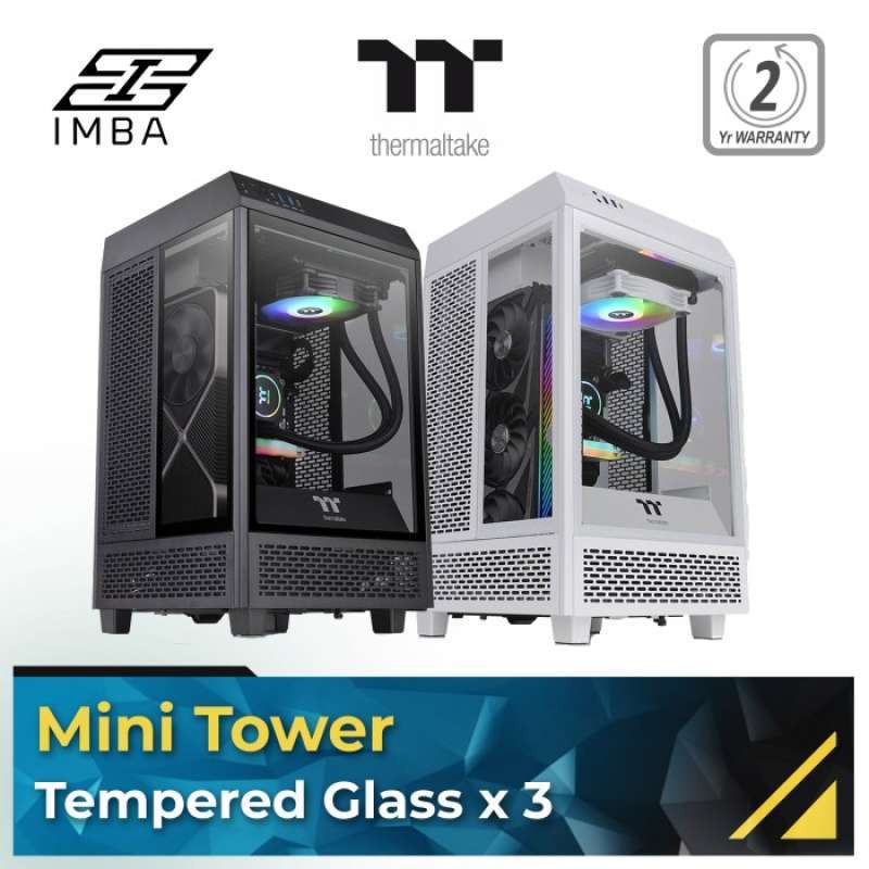 Jual Thermaltake The Tower 100 Mini Chassis [itx, Black / Snow] Di ...