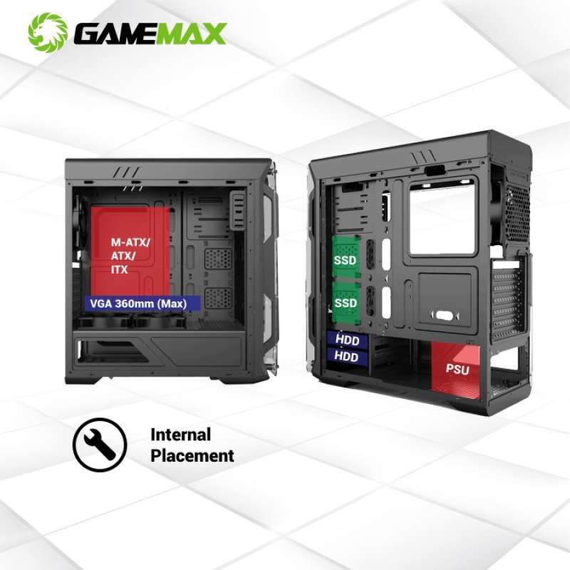 Jual GAMEMAX Optical ( G510 ) BK Gaming PC Case with Fan di Seller Nawa ...
