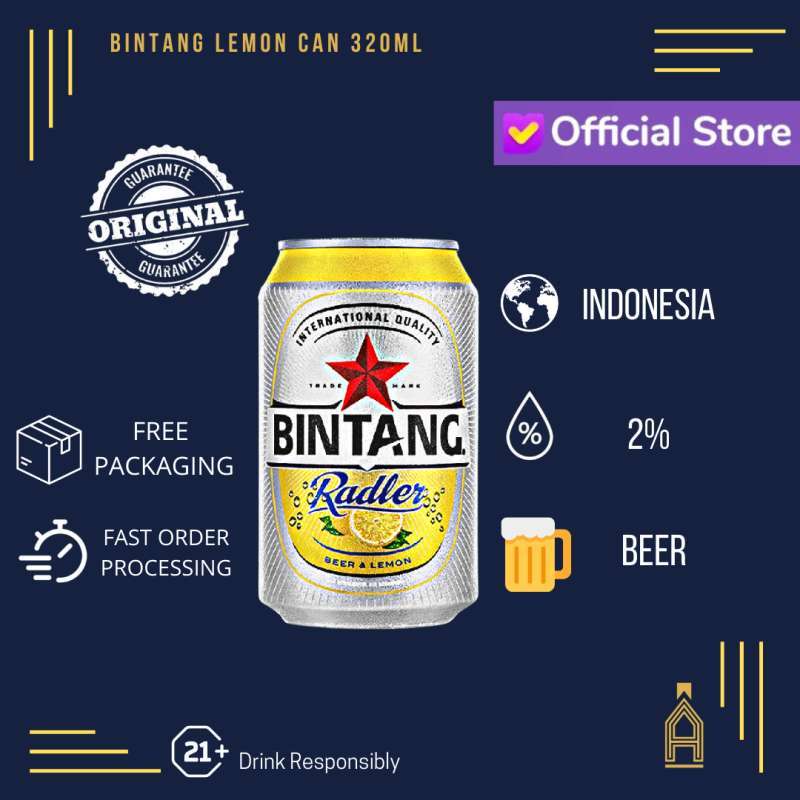 Jual ORIGINAL ASLI Bir Bintang Radler Lemon Kaleng 320ml Can Beer PROMO ...