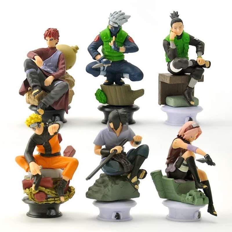 Jual ACTION FIGURE NARUTO SASUKE KAKASHI GAARA CHESS SET 6 PCS TOPPER ...
