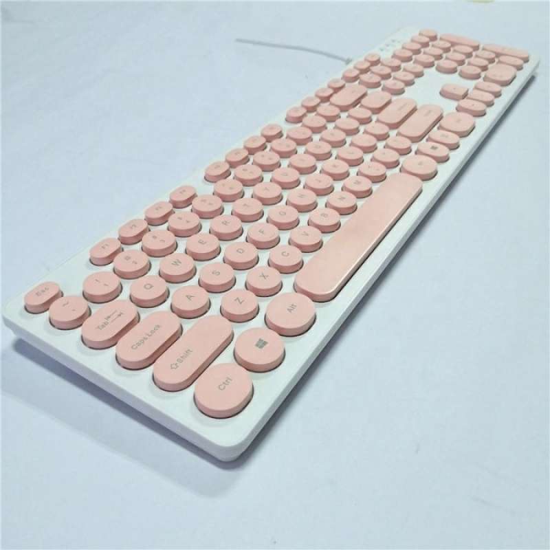 Jual Keyboard Wired Pink Lucu Keyboard Office Pink Keyboard Tuts Bulat ...