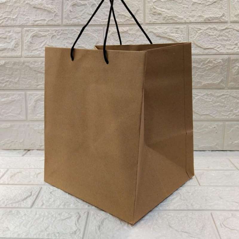 Jual Paper Bag Coklat 26x22x21cm Tas Kertas Polos Kantong Kertas ...