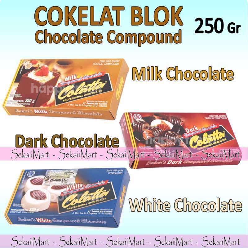 Jual COLATTA Cokelat Hitam / Putih / Susu Blok - COLATA Chocolate ...
