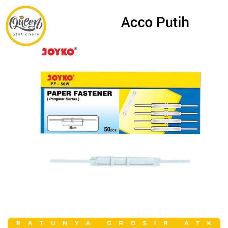 Jual PAPER FASTENER / PENJEPIT KERTAS / ACCO PUTIH JOYKO (005336) di ...