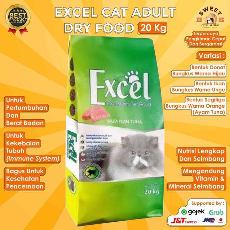 Promo Excel Cat Adult 20 Kg - Makanan Kucing Excel 20 Kg Kibble Adult ...
