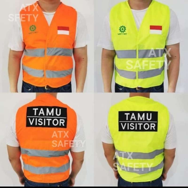 Jual Rompi Safety Proyek Lapangan ATX Logo K3 Tamu dan Bendera ...