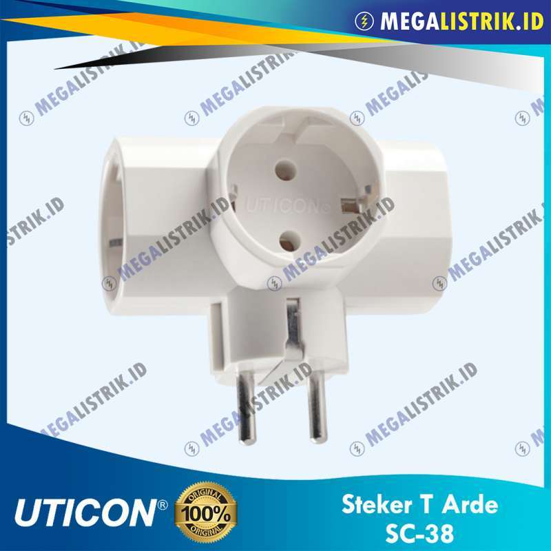 Promo Uticon Steker T Arde SC-38 / Colokan T Cabang 3 Socket Outlet ...