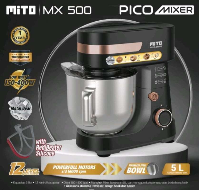 Jual Mito Stand Mixer Pico Mx 500 Pengaduk Adonan Kue 5 Lt Mx500 Mx-500 ...