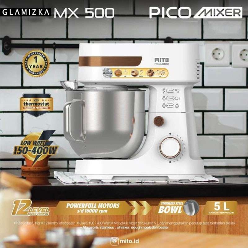 Jual Mito Stand Mixer Pico Mx 500 Pengaduk Adonan Kue 5 Lt Mx500 Mx-500 ...