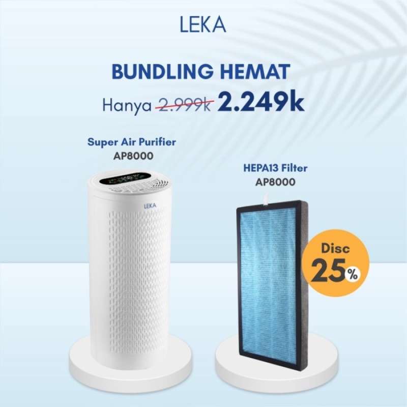 Jual ORIGINAL LEKA AP8000 SUPER AIR PURIFIER - TRUE HEPA13 FILTER, UV-C ...
