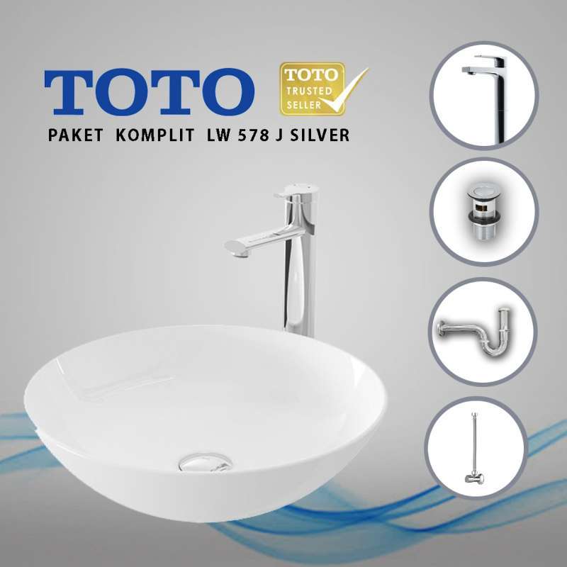 Jual Wastafel Toto Lw578j Paket Silver / Washtafel Toto 578 Komplit Set ...
