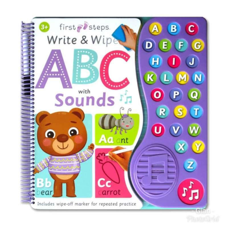 Jual First Steps Write & Wipe ABC with Sounds includes wipe-off marker ...