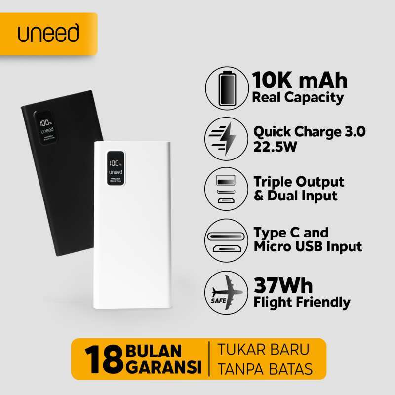 Promo Uneed Powerbank Manabox 10000mah / 20000mah / 30000mah Quick ...