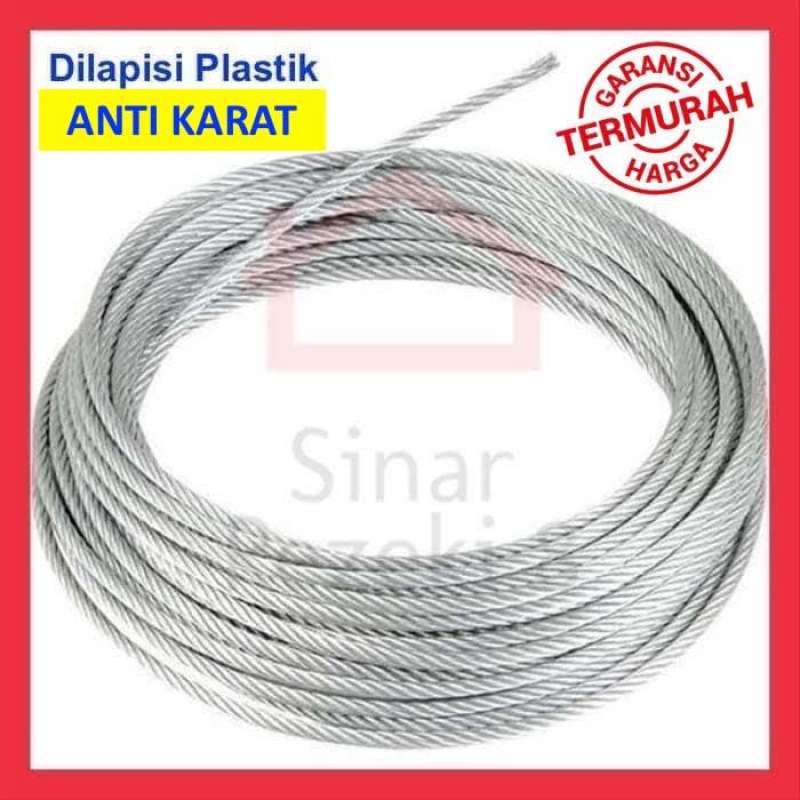 Jual Jual Tali Kawat Baja Cable Kabel Seling Sling Baja 2 MM Anti Karat Berkualitas di Seller ...